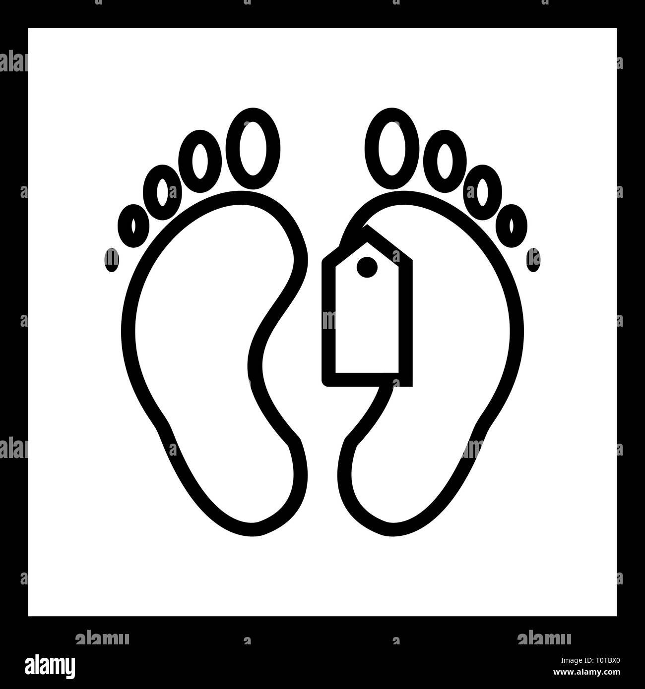 Illustration Toe Tag Icon Stock Photo - Alamy