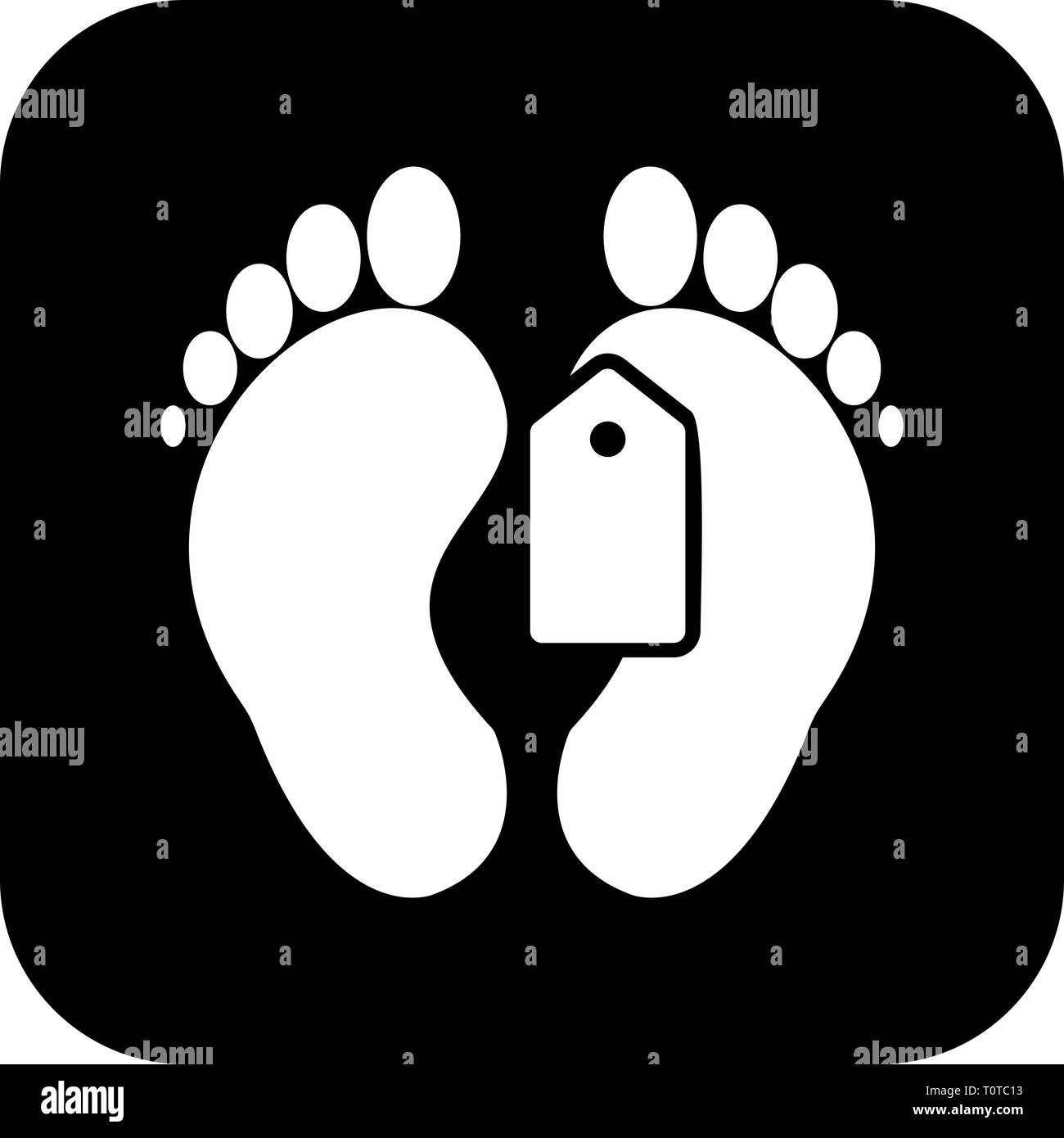 Illustration Toe Tag Icon Stock Photo - Alamy