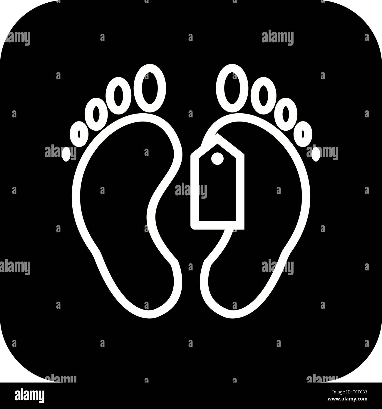 Illustration Toe Tag Icon Stock Photo - Alamy