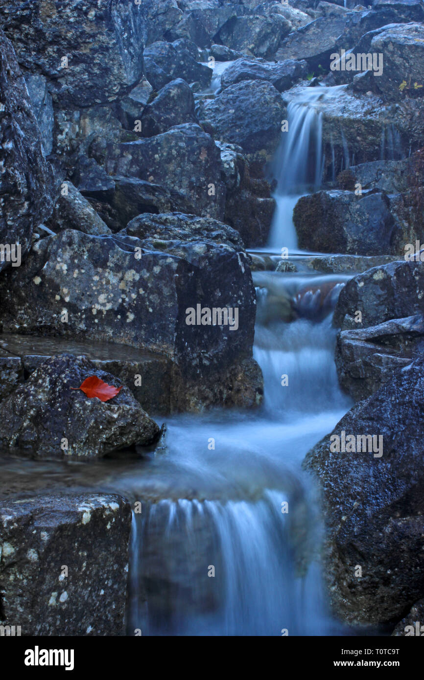 Water flowing over rocks on Eglwyseg mountain Llangollen Stock Photo ...