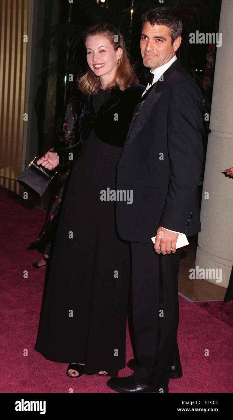 LOS ANGELES, CA. February 20, 1997: "ER" star George Clooney & fiancŽe ...
