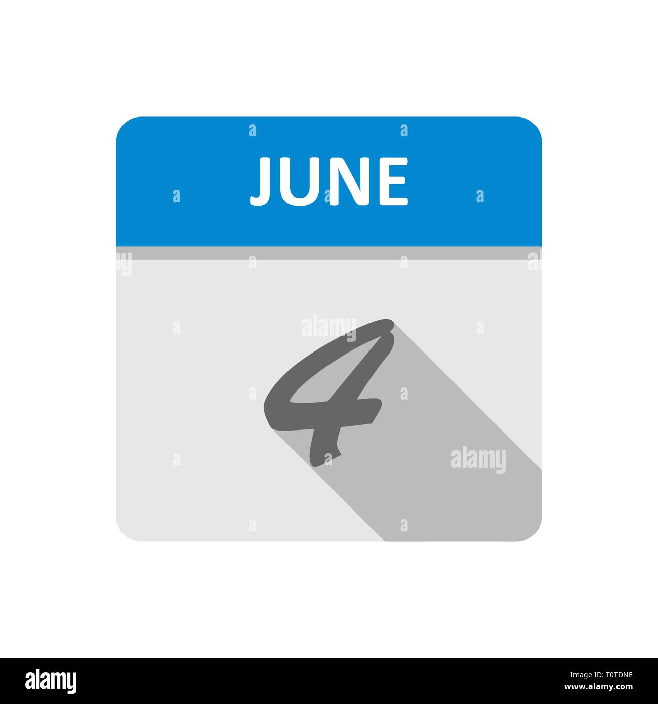June 4th Date on a Single Day Calendar Stock Photo - Alamy