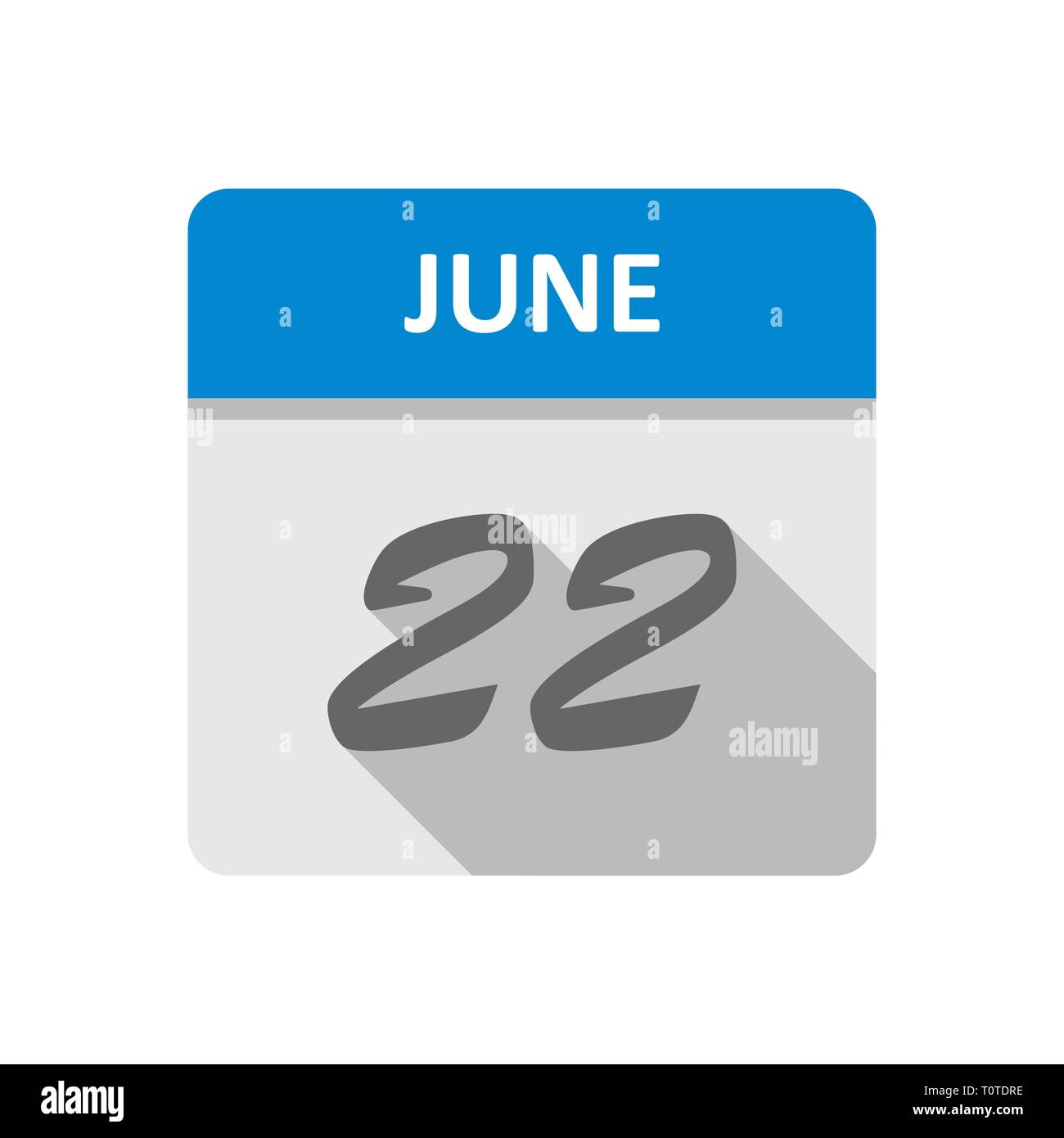 June 22nd Date on a Single Day Calendar Stock Photo - Alamy