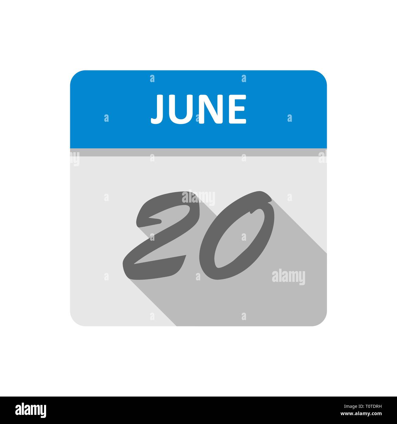 June 20th Date on a Single Day Calendar Stock Photo - Alamy