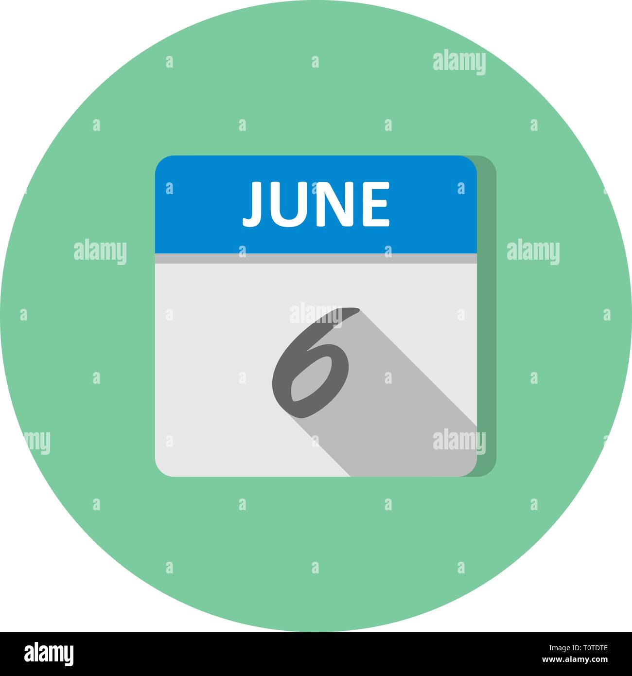 June 6th Date on a Single Day Calendar Stock Photo - Alamy