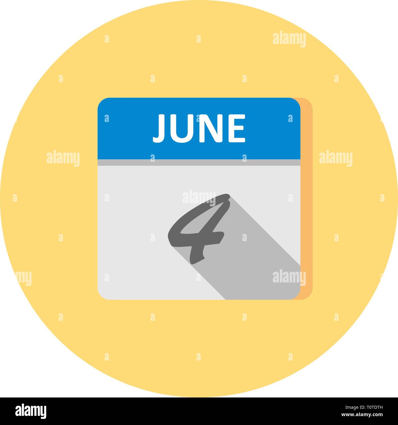 June 4th Date on a Single Day Calendar Stock Photo - Alamy