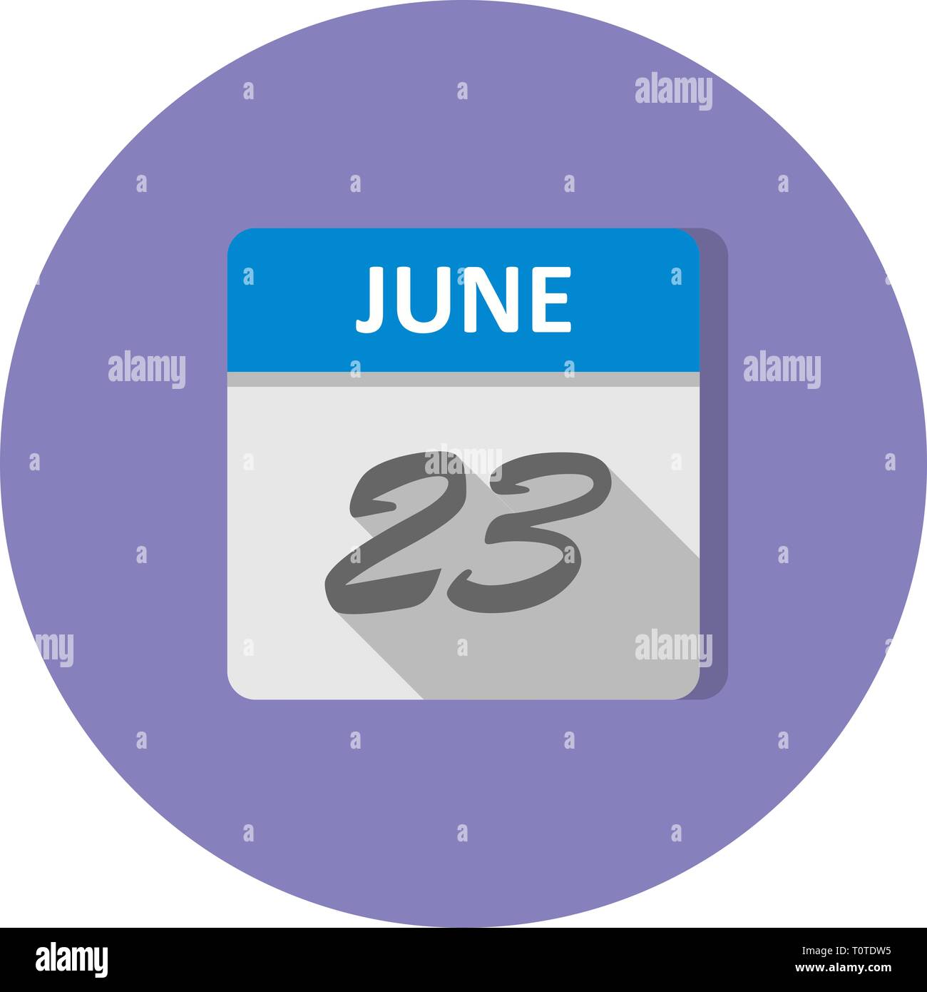 June 23rd Date on a Single Day Calendar Stock Photo - Alamy