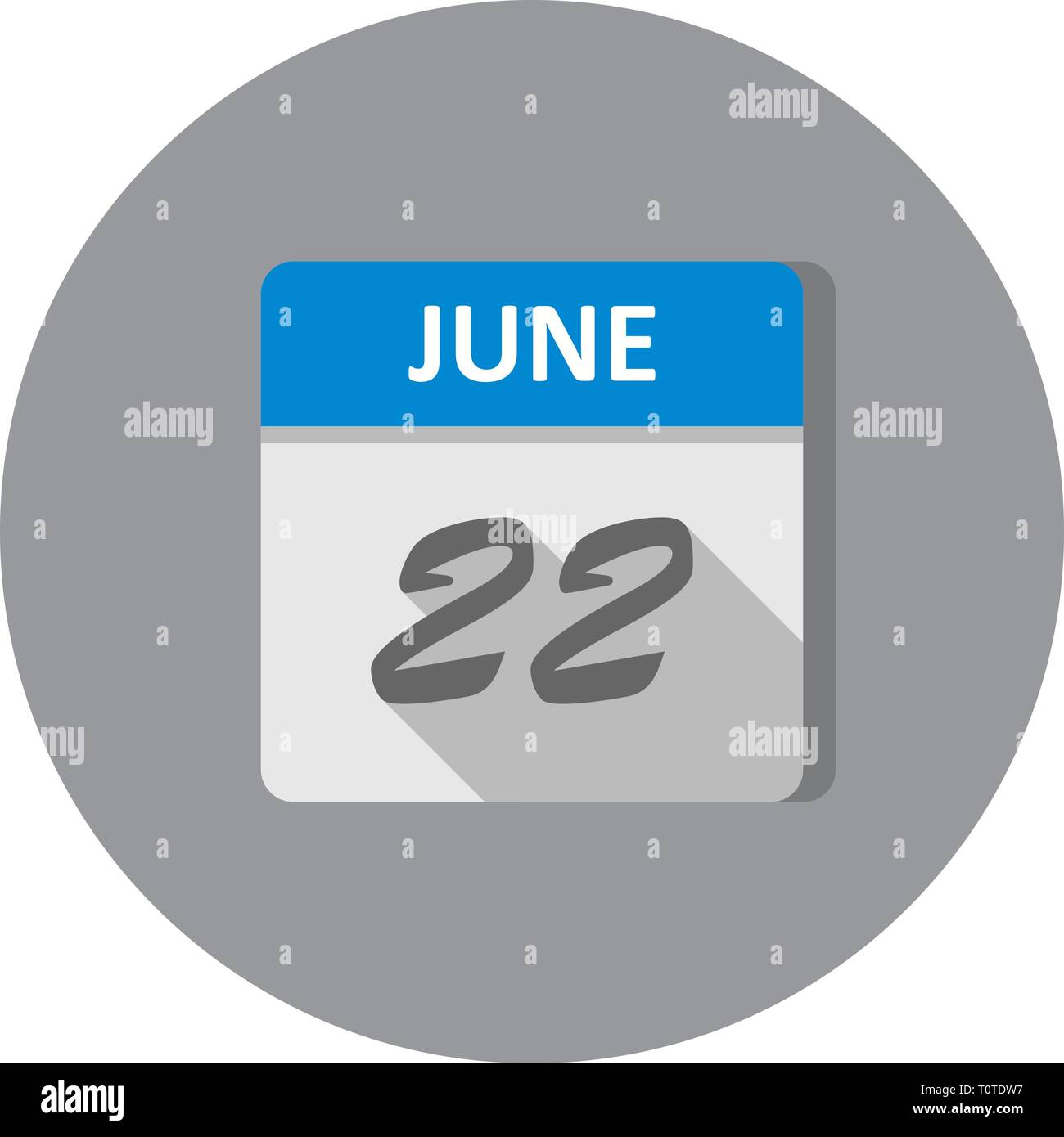 June 22nd Date on a Single Day Calendar Stock Photo - Alamy
