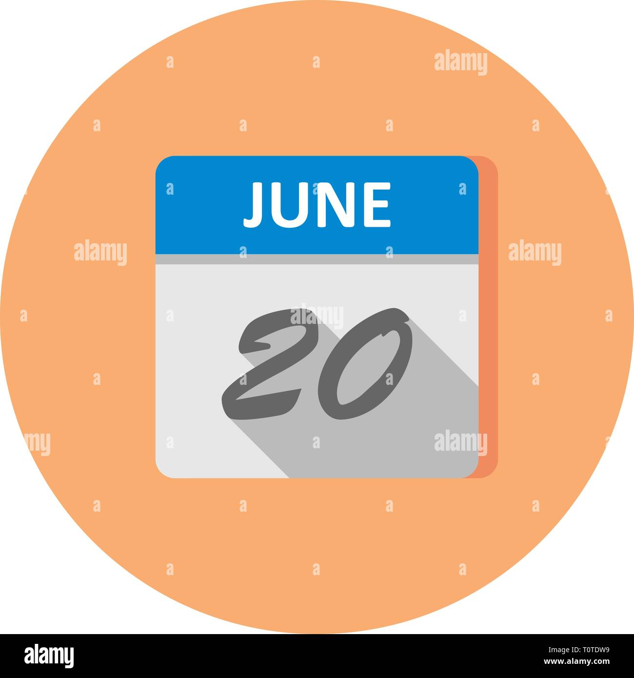 June 20th Date on a Single Day Calendar Stock Photo - Alamy