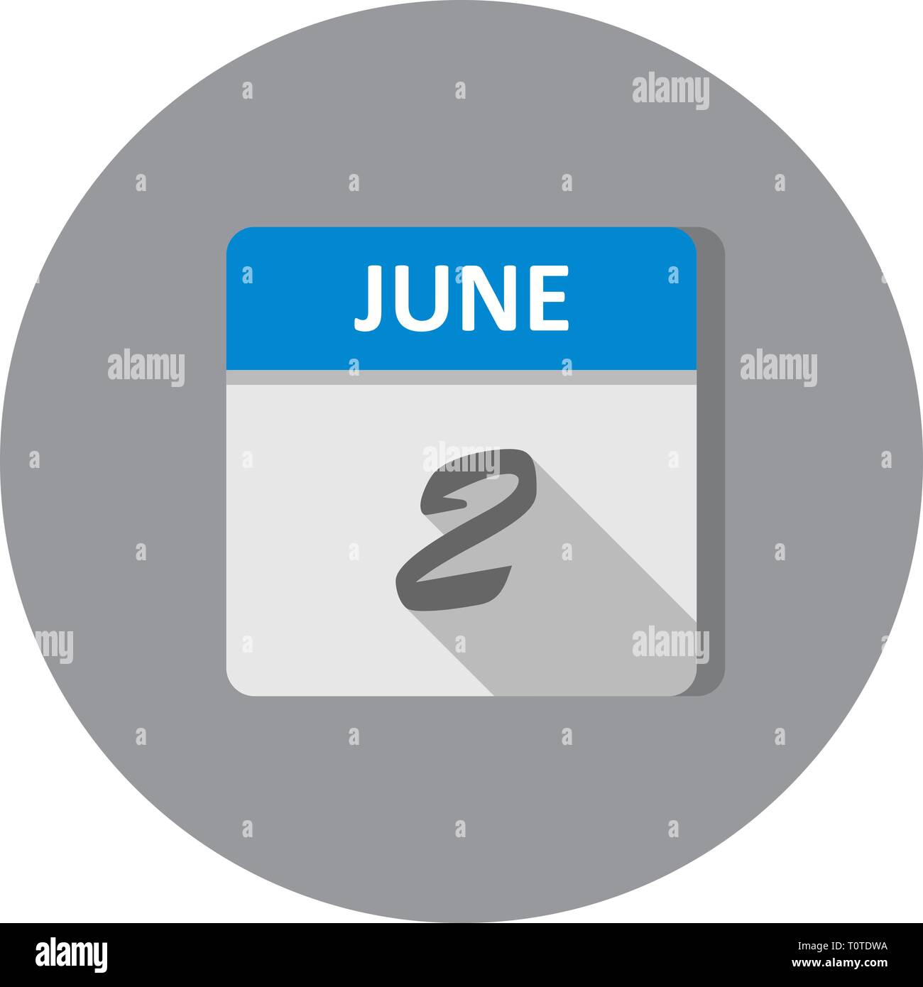 June 2nd Date on a Single Day Calendar Stock Photo - Alamy