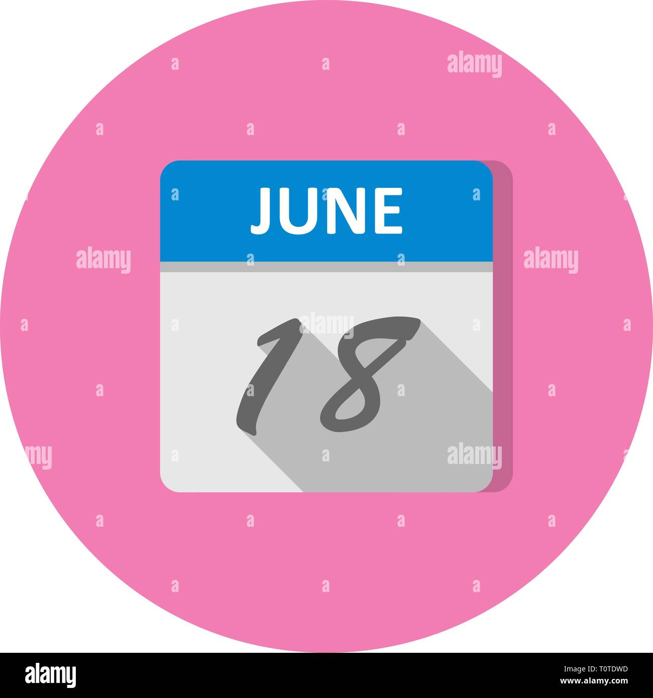 June 18th Date on a Single Day Calendar Stock Photo - Alamy