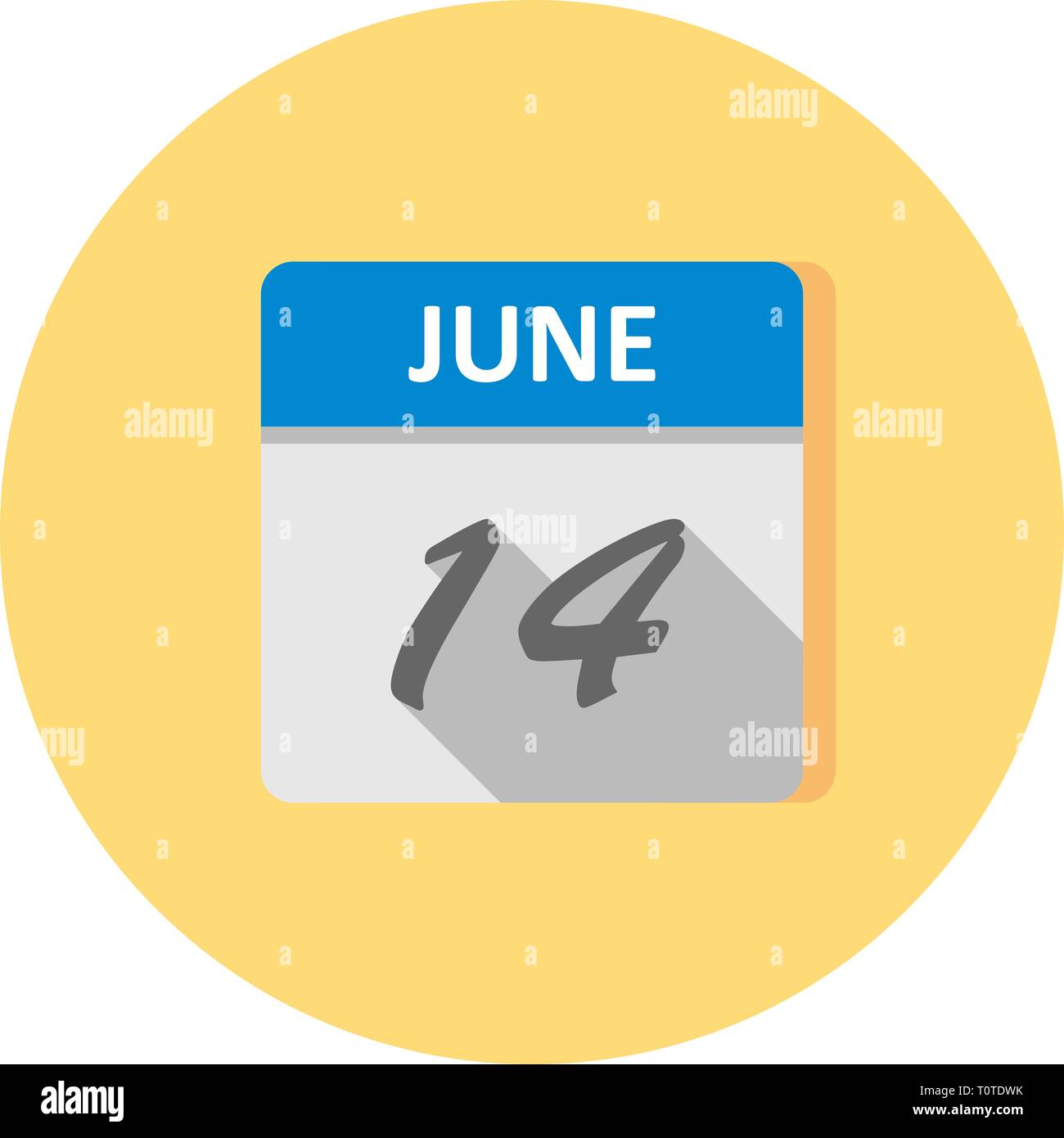June 14th Date on a Single Day Calendar Stock Photo - Alamy