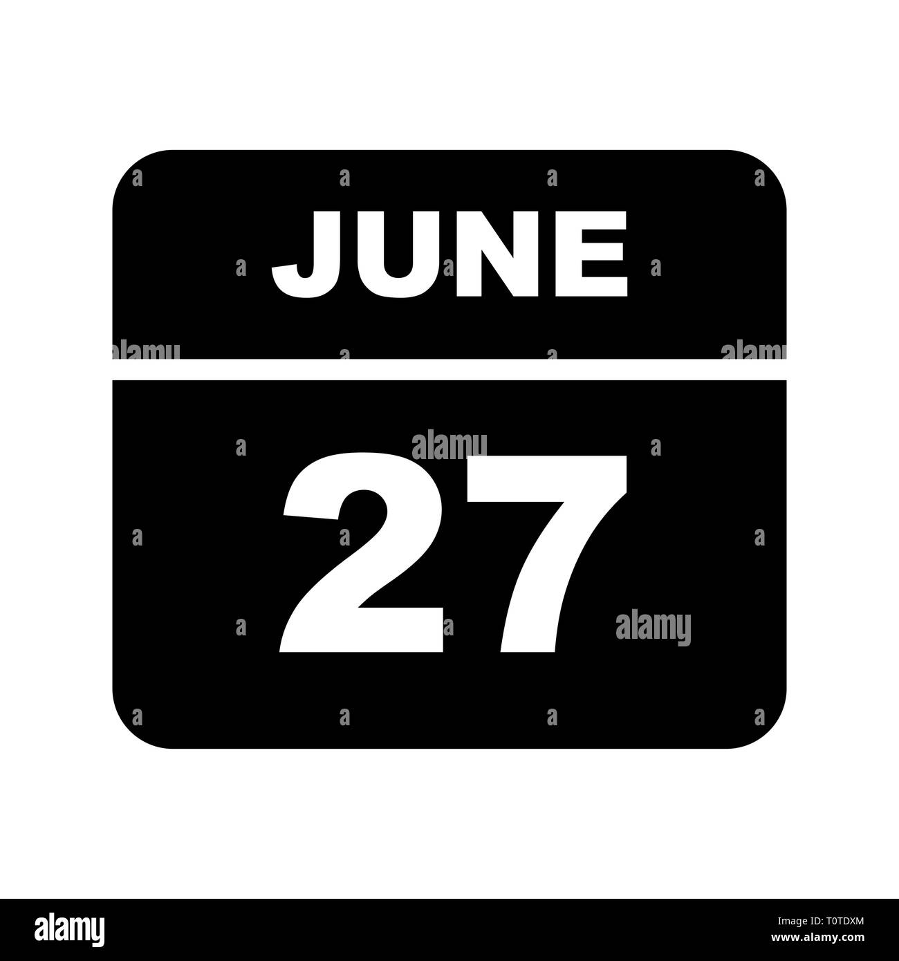 June 27th Date on a Single Day Calendar Stock Photo - Alamy