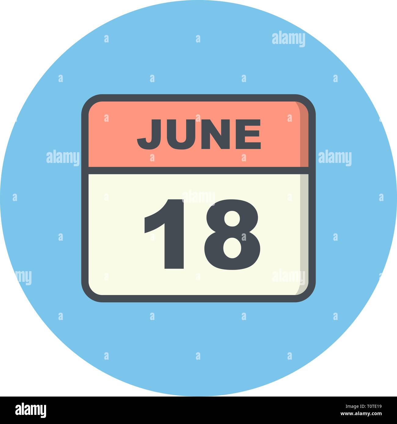 June 18th Date on a Single Day Calendar Stock Photo - Alamy