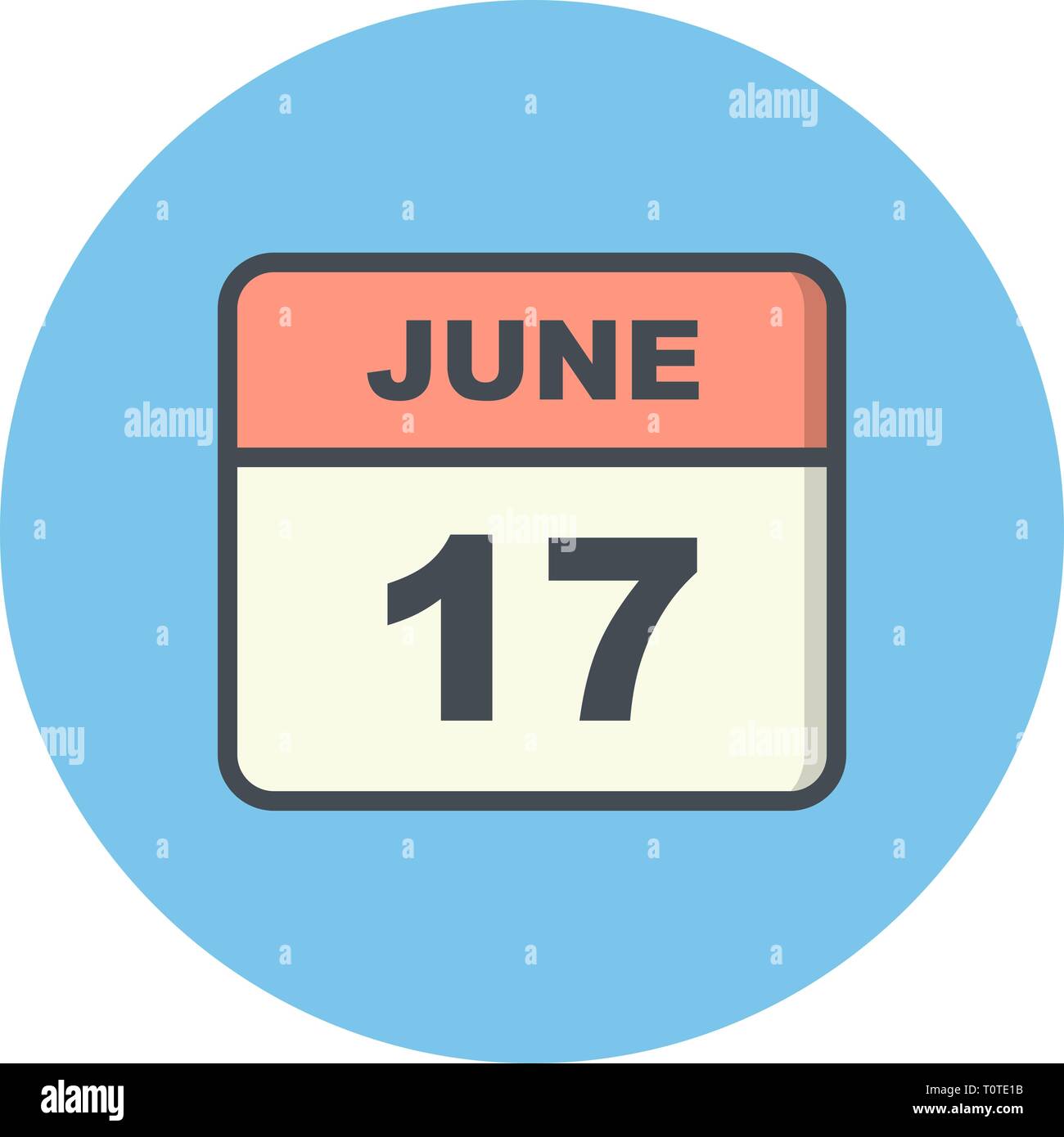 June 17th Date on a Single Day Calendar Stock Photo - Alamy