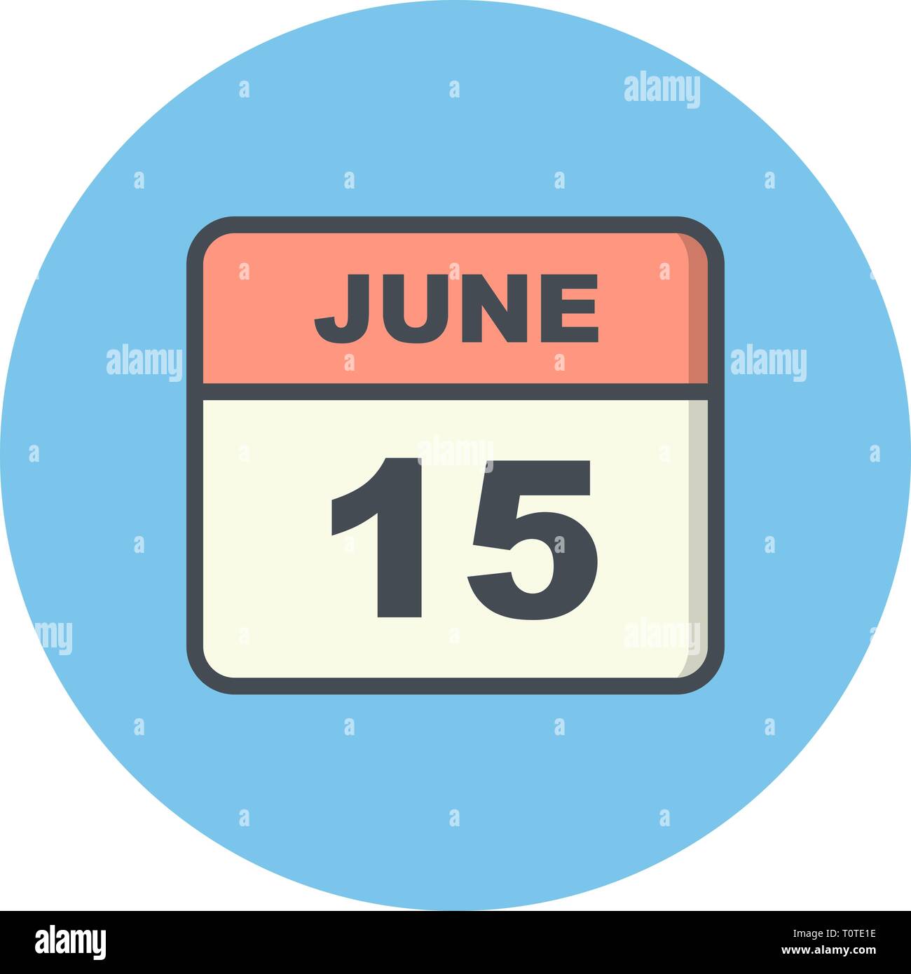 June 15th Date on a Single Day Calendar Stock Photo - Alamy