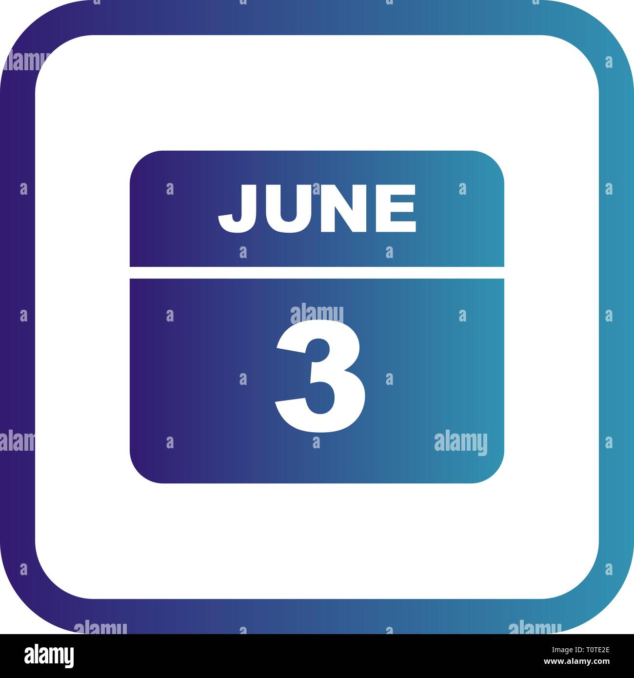June 3rd Date on a Single Day Calendar Stock Photo - Alamy
