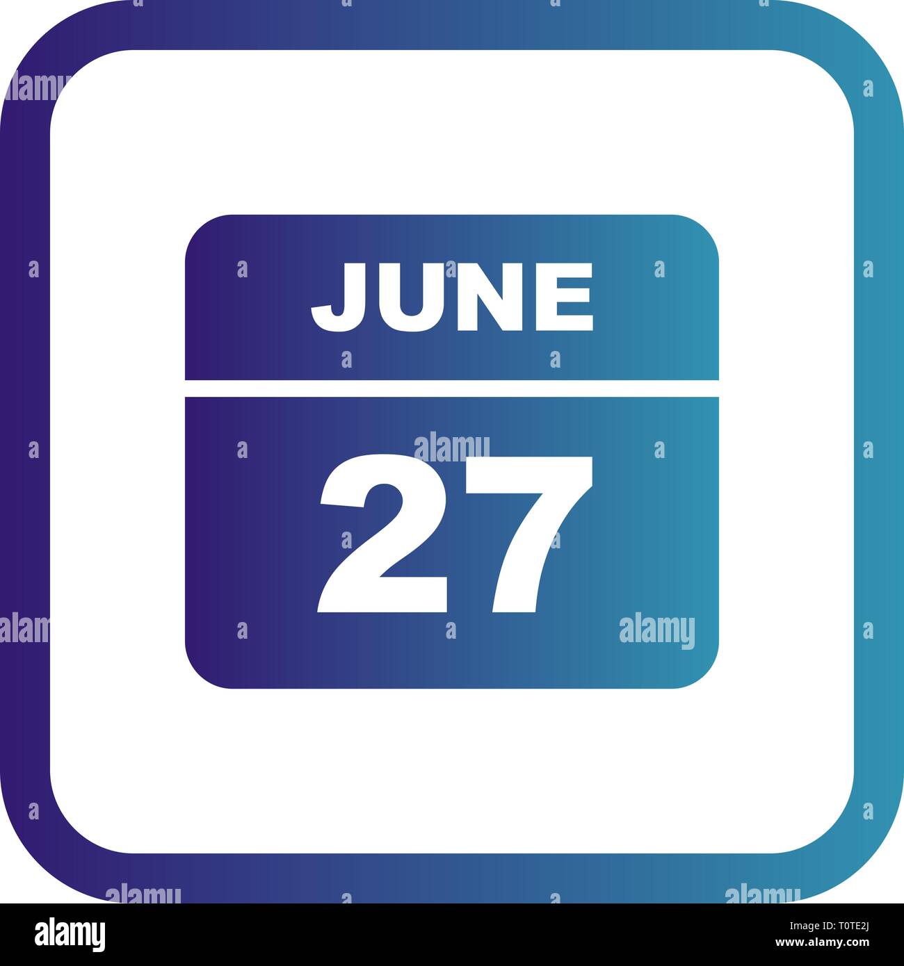 June 27th Date on a Single Day Calendar Stock Photo - Alamy