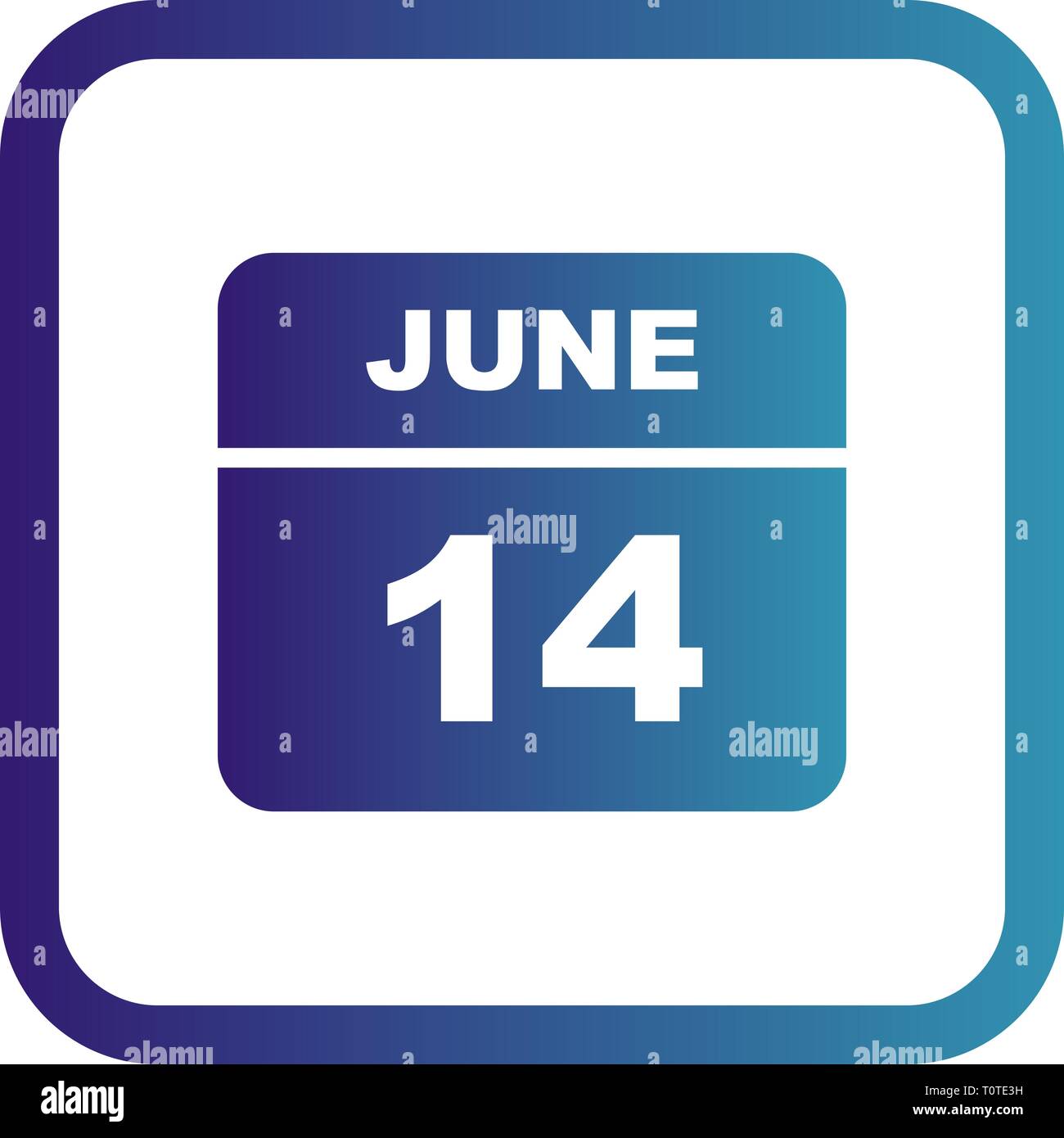 June 14th Date on a Single Day Calendar Stock Photo - Alamy