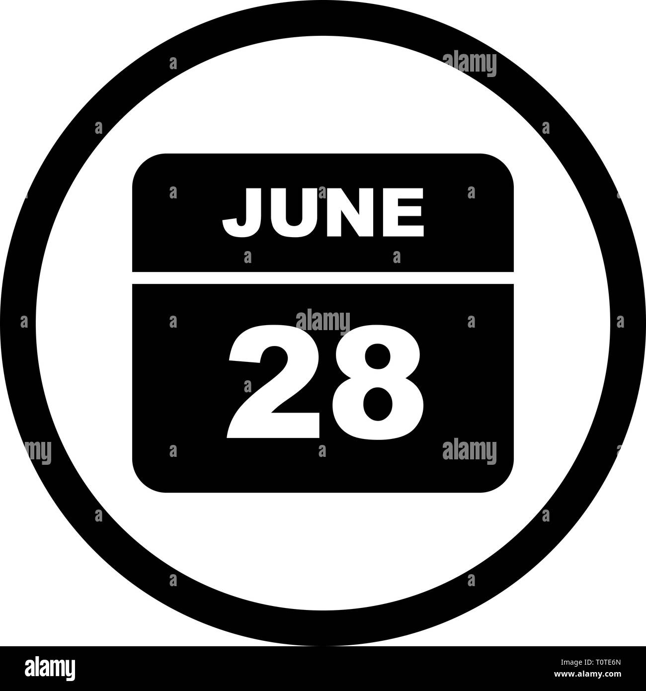June 28th Date on a Single Day Calendar Stock Photo - Alamy