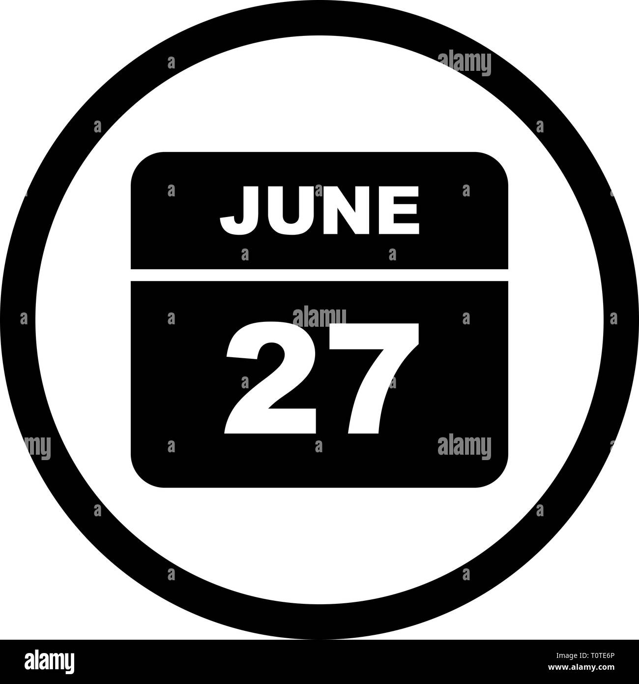 June 27th Date on a Single Day Calendar Stock Photo - Alamy