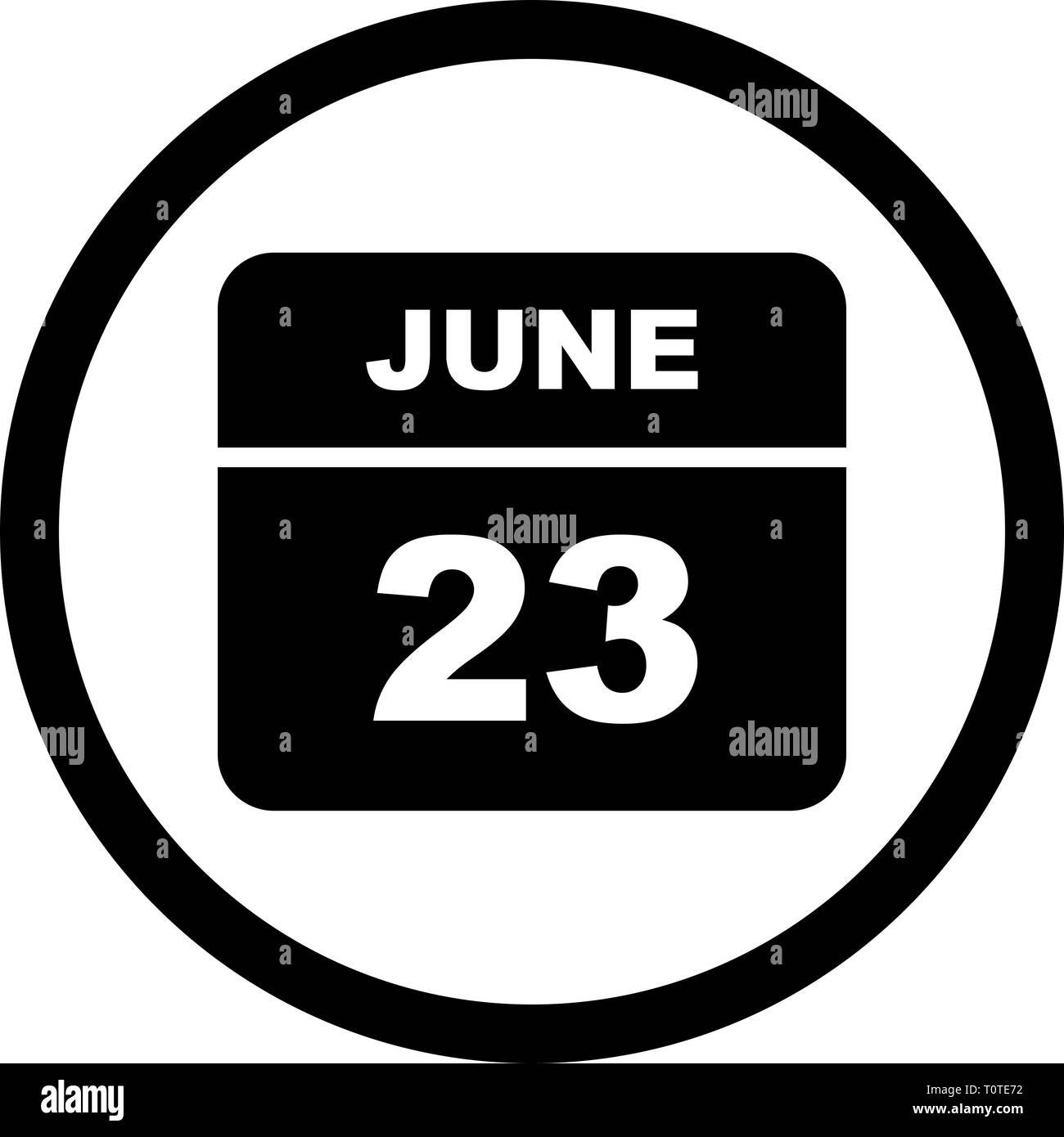 June 23 calendar Black and White Stock Photos & Images - Alamy
