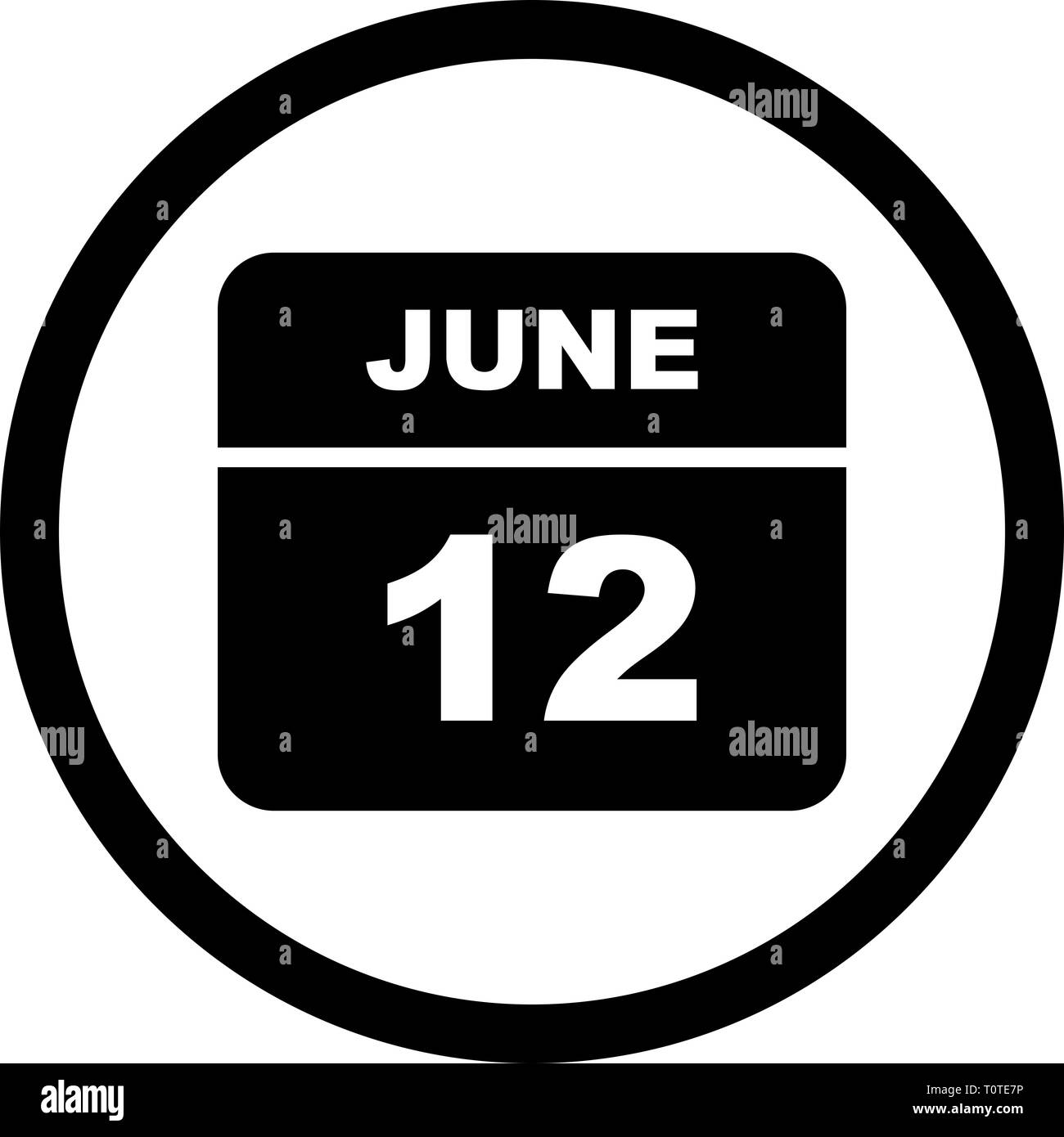 12 june calendar Black and White Stock Photos & Images - Alamy