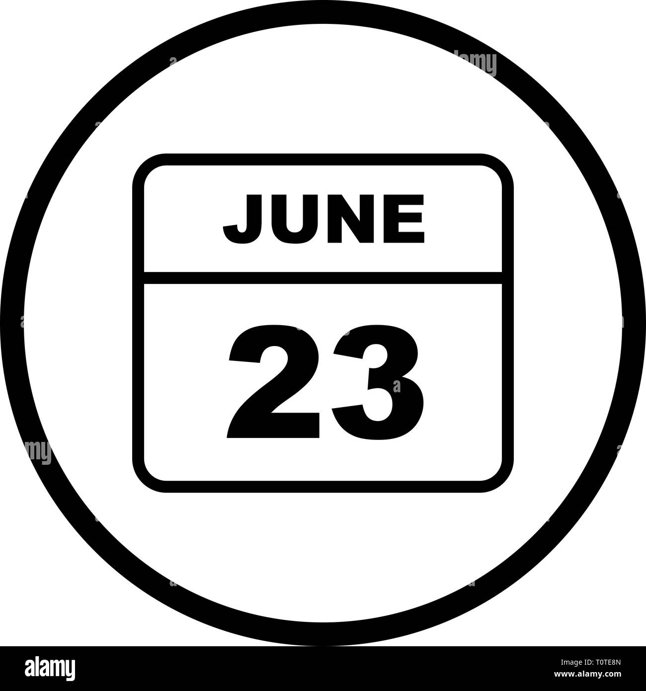 June 23rd Date on a Single Day Calendar Stock Photo - Alamy