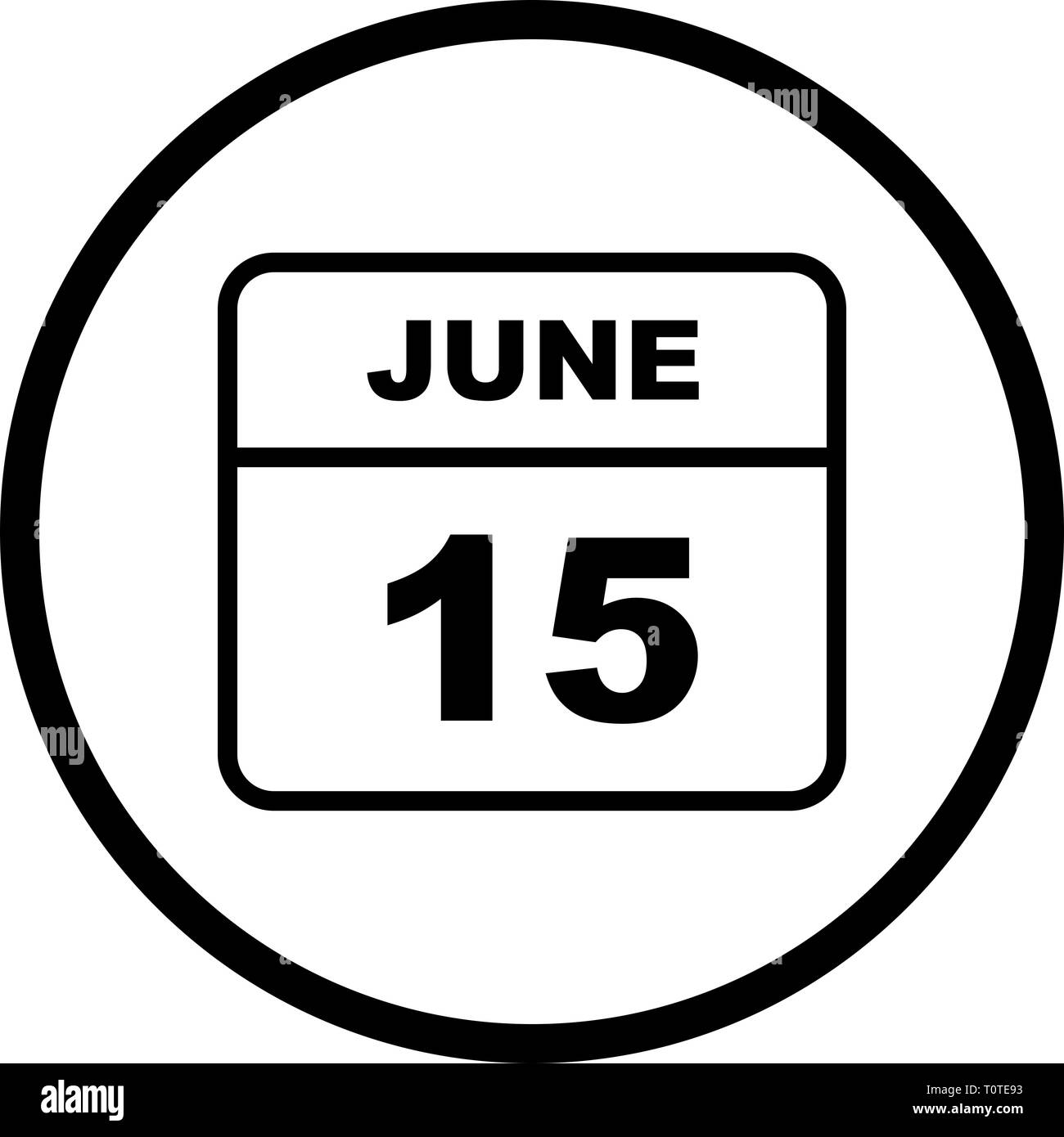 June 15th Date on a Single Day Calendar Stock Photo - Alamy