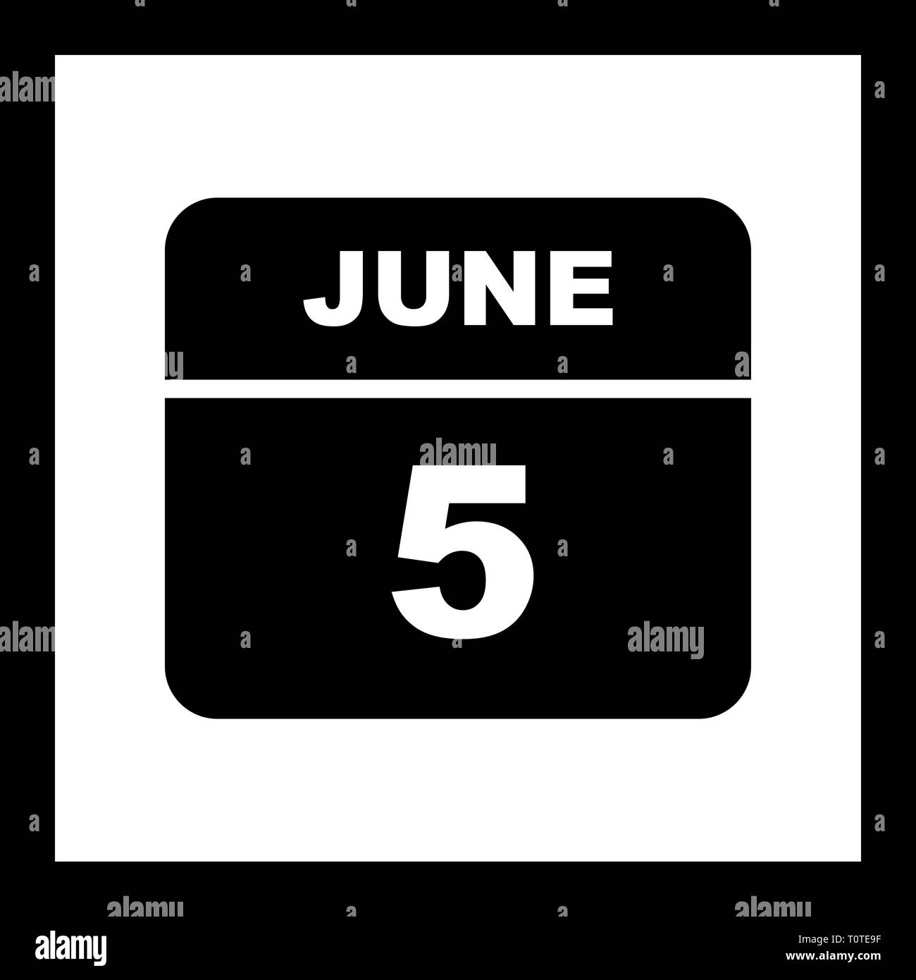 June 5th Date on a Single Day Calendar Stock Photo - Alamy