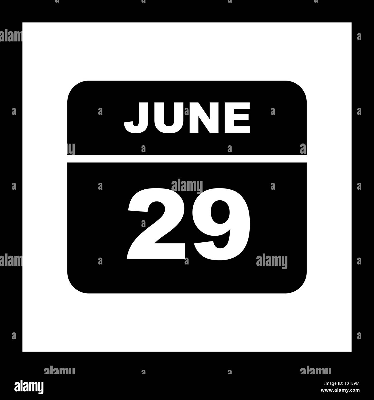 June 29th Date on a Single Day Calendar Stock Photo - Alamy