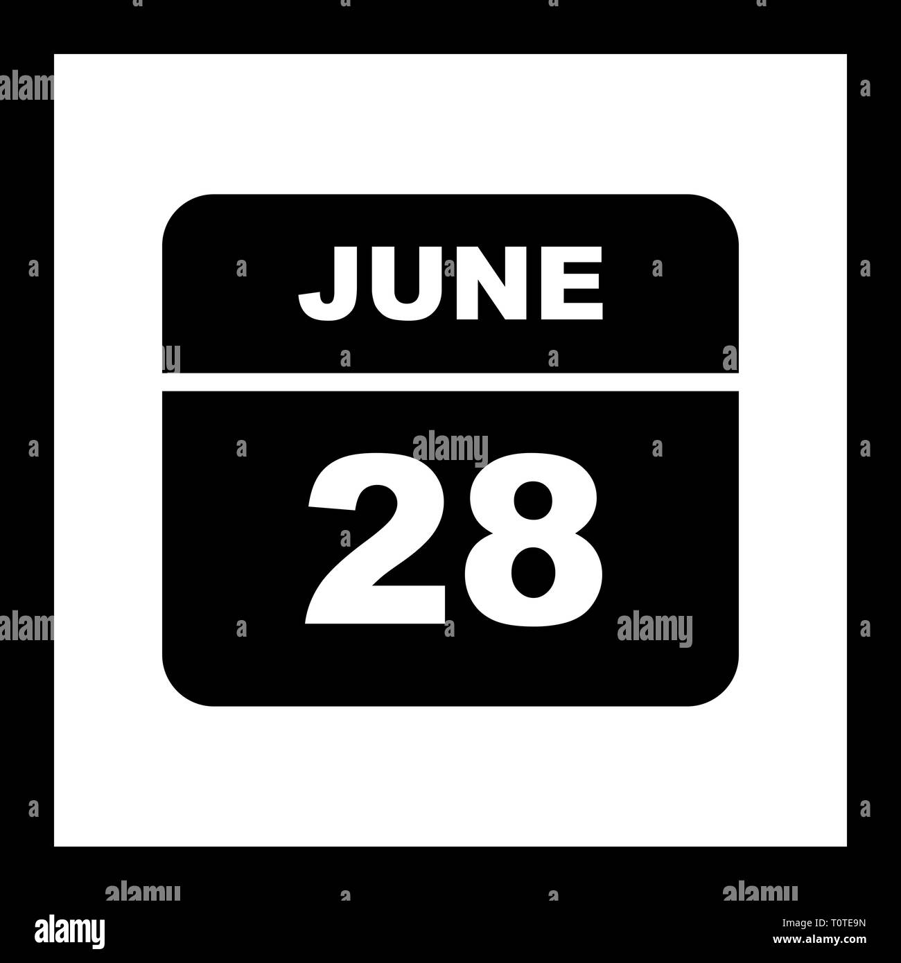 June 28th Date on a Single Day Calendar Stock Photo - Alamy
