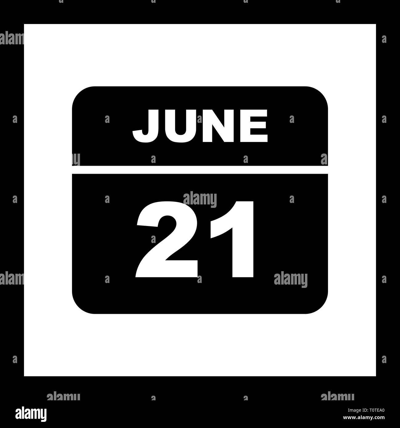 June 21 calendar Black and White Stock Photos & Images - Alamy