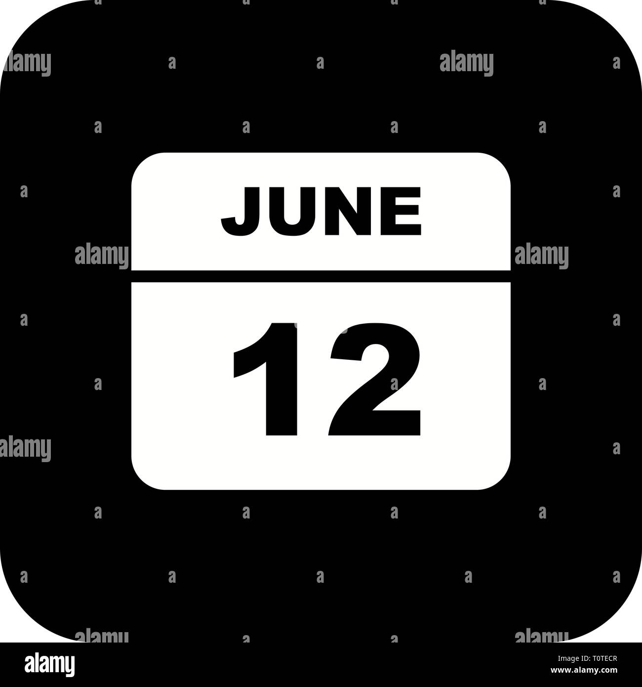 June 12th Date on a Single Day Calendar Stock Photo - Alamy