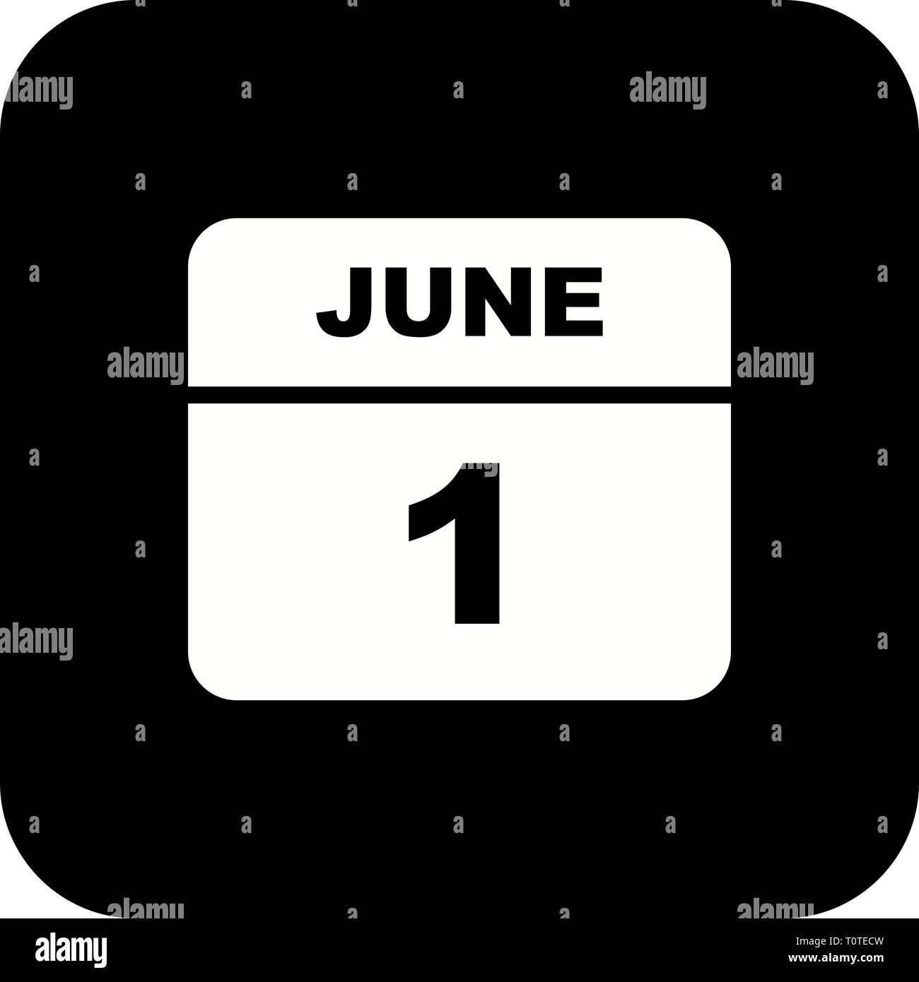 June 1st Date on a Single Day Calendar Stock Photo - Alamy