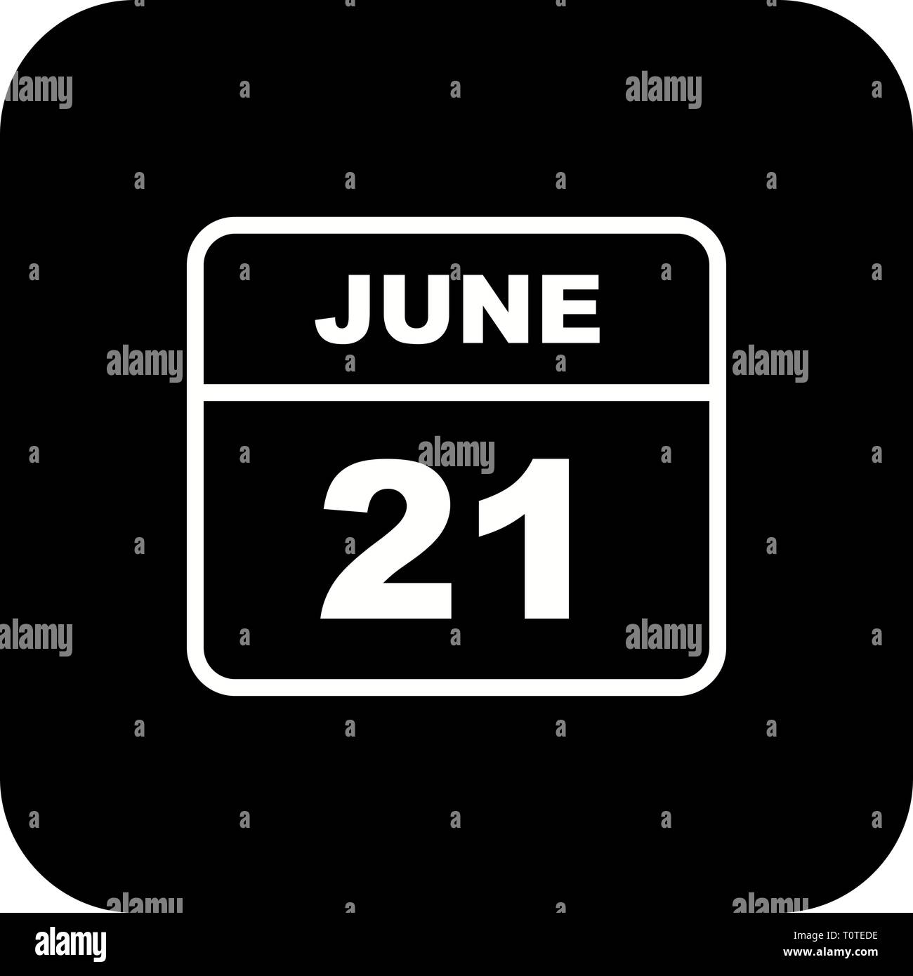 June 21 calendar Black and White Stock Photos & Images - Alamy