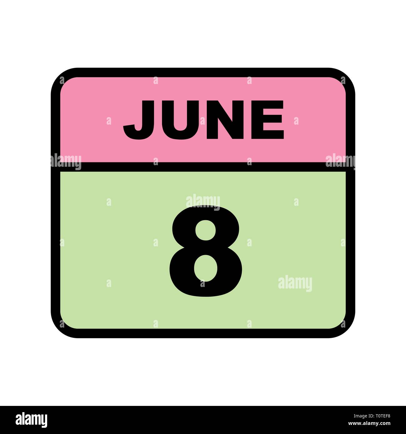 June 8th Date on a Single Day Calendar Stock Photo - Alamy