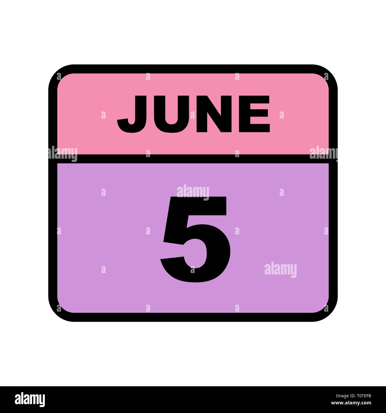 June 5th Date on a Single Day Calendar Stock Photo - Alamy