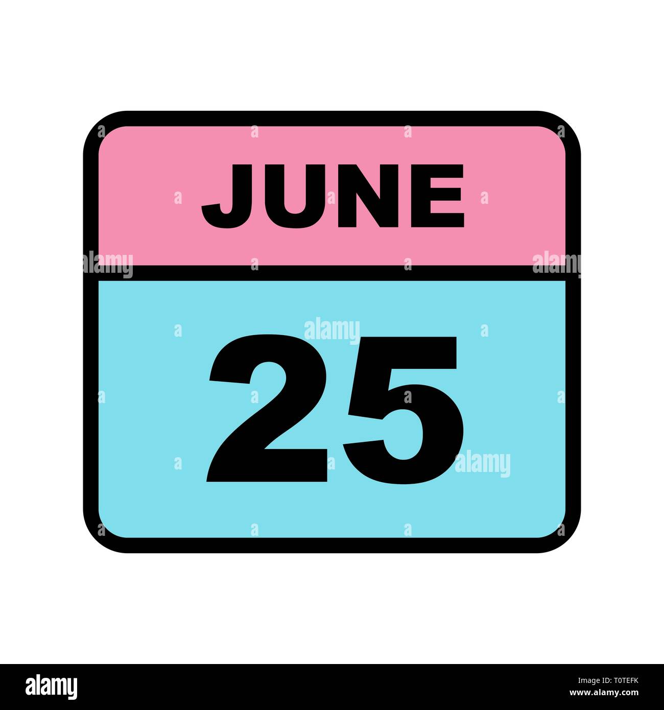 June 25th Date on a Single Day Calendar Stock Photo - Alamy