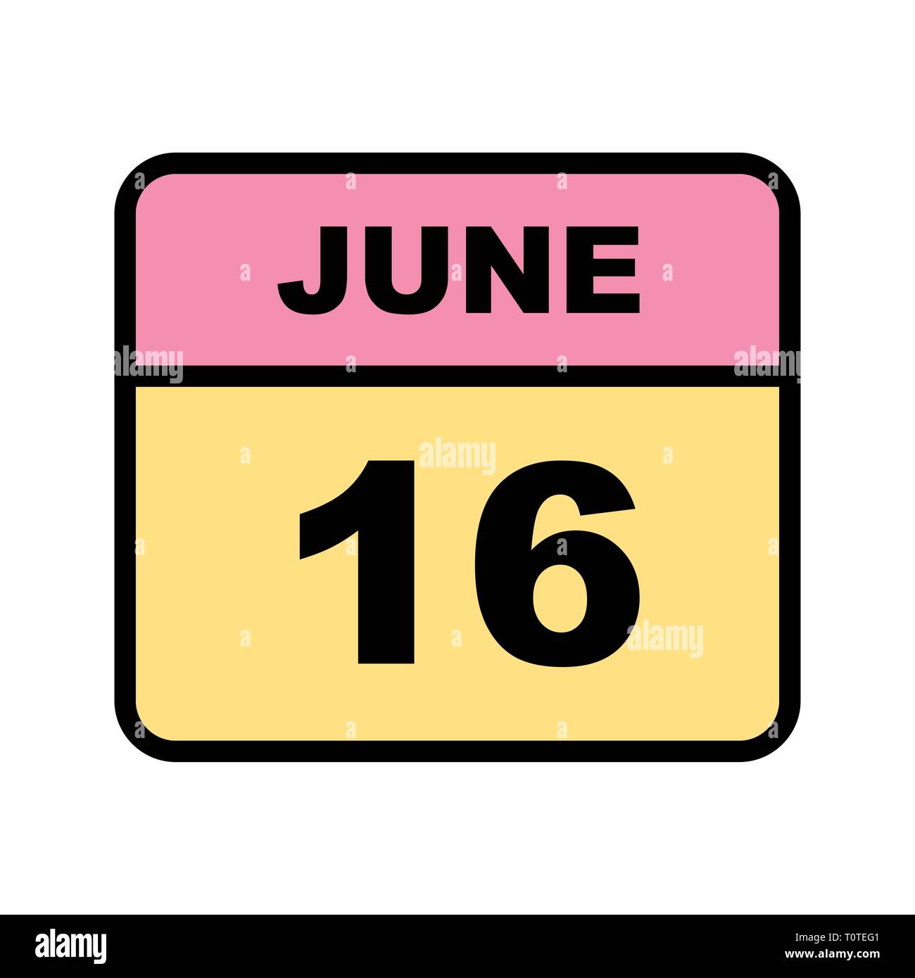 June 16th Date on a Single Day Calendar Stock Photo - Alamy