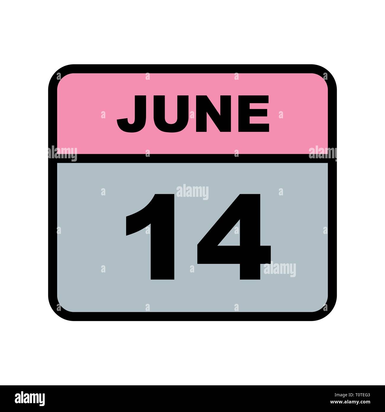 June 14th Date on a Single Day Calendar Stock Photo - Alamy