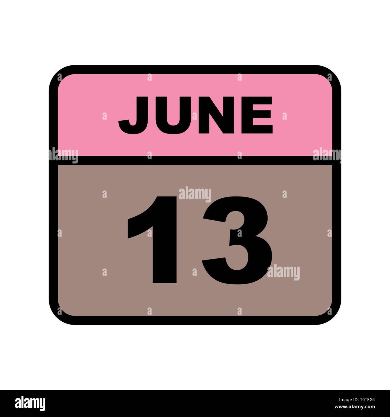 June 13th Date on a Single Day Calendar Stock Photo - Alamy