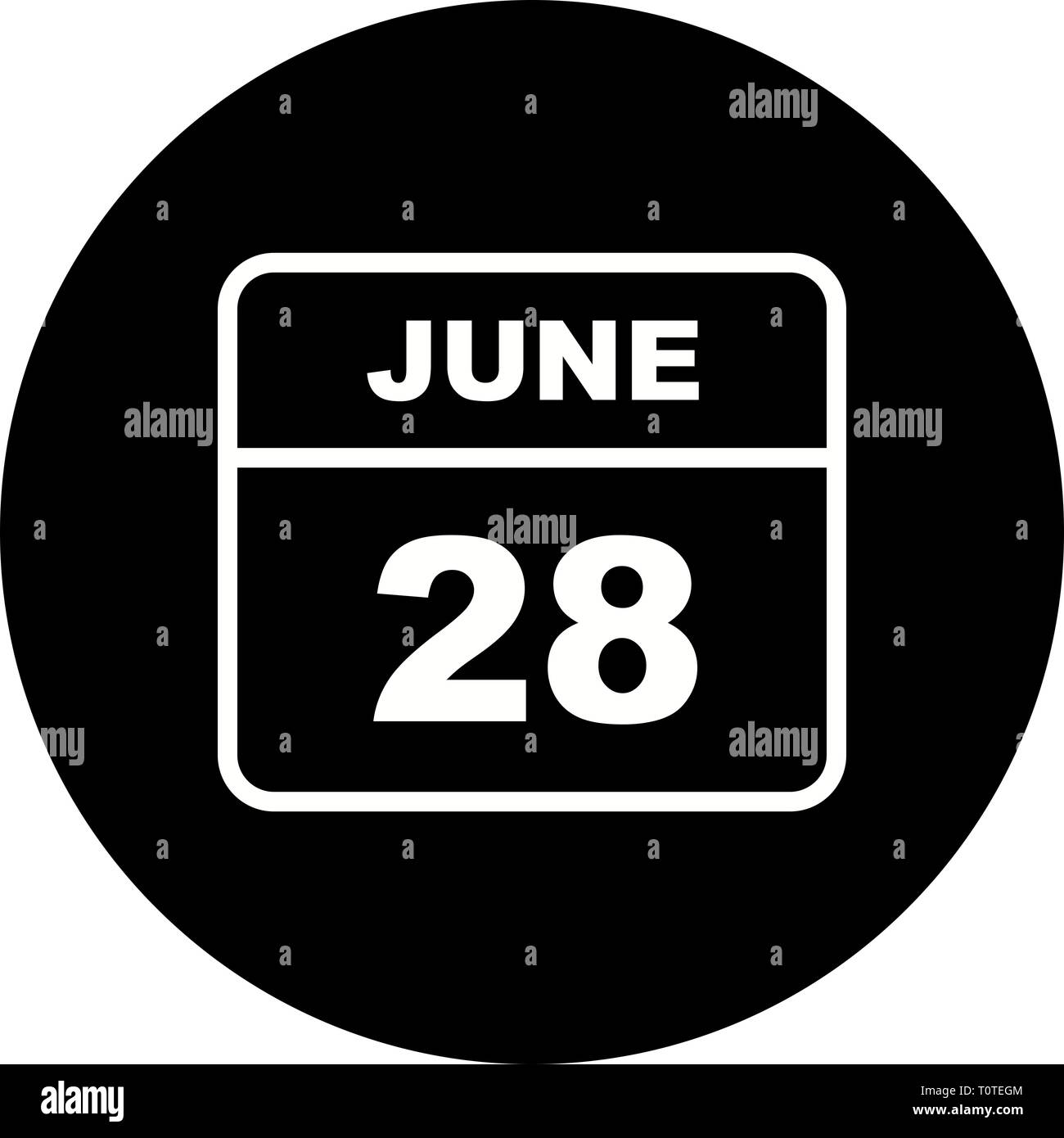 June 28th Date on a Single Day Calendar Stock Photo - Alamy
