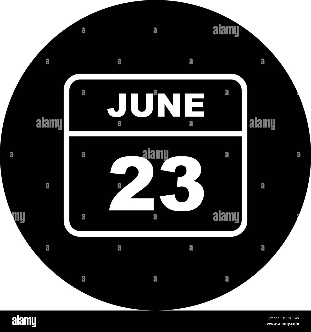 June 23rd Date on a Single Day Calendar Stock Photo - Alamy