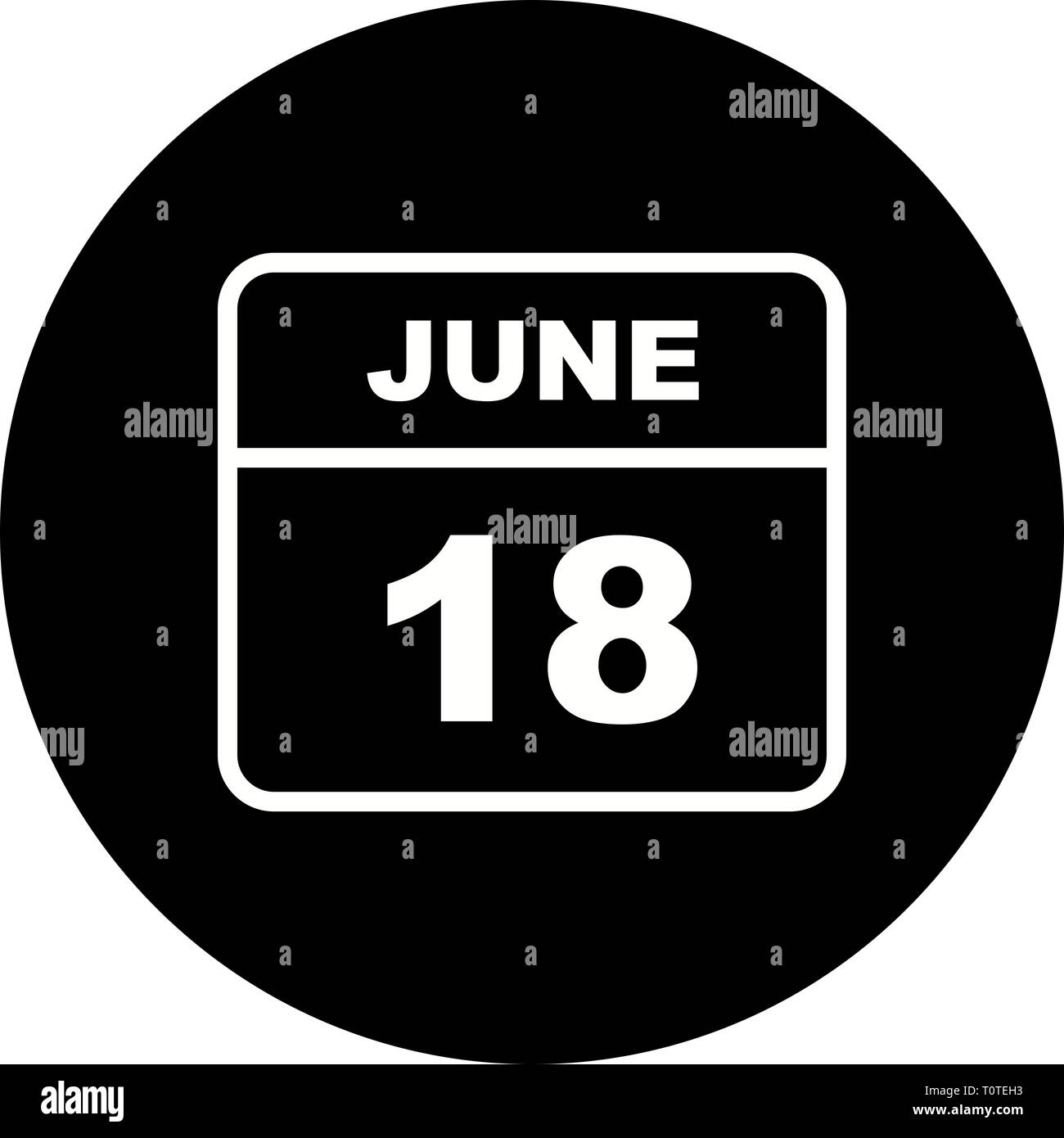 June 18th Date on a Single Day Calendar Stock Photo - Alamy