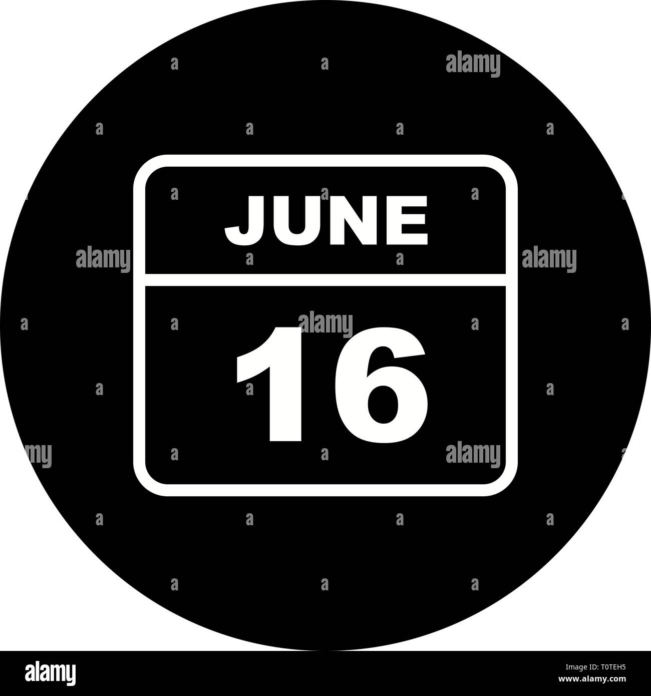 June 16th Date on a Single Day Calendar Stock Photo - Alamy