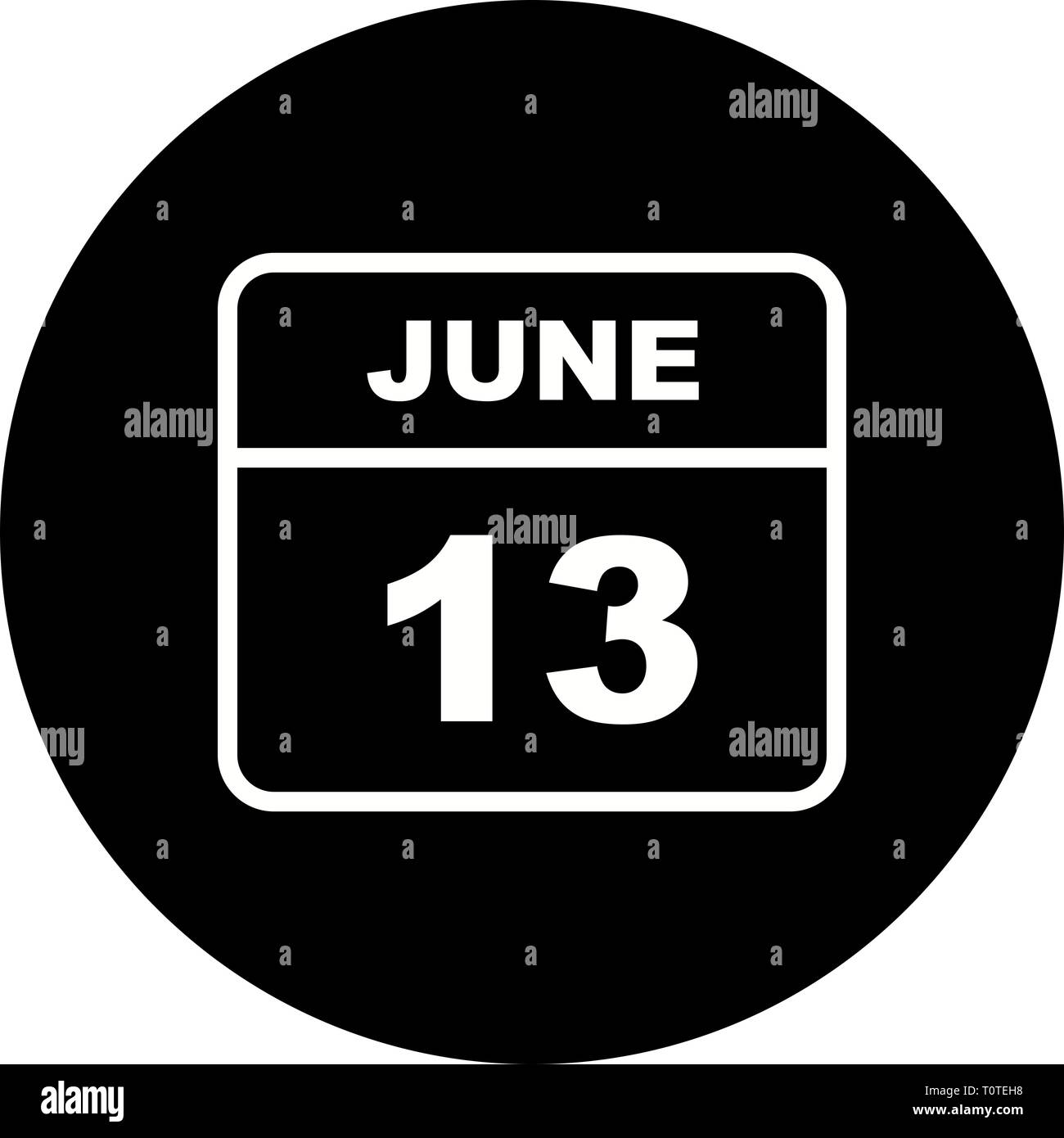 June 13th Date on a Single Day Calendar Stock Photo - Alamy