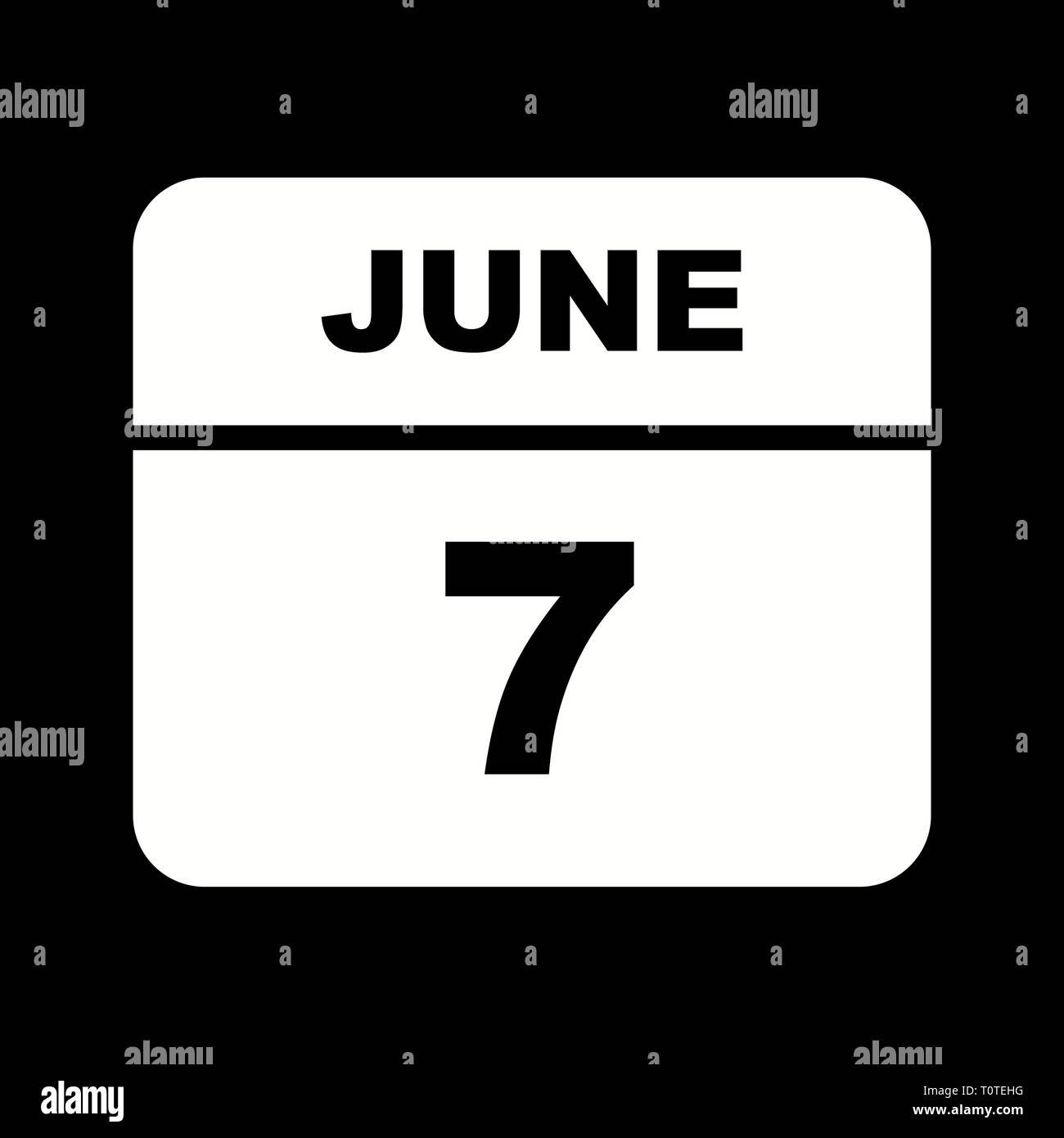 June 7th Date on a Single Day Calendar Stock Photo - Alamy