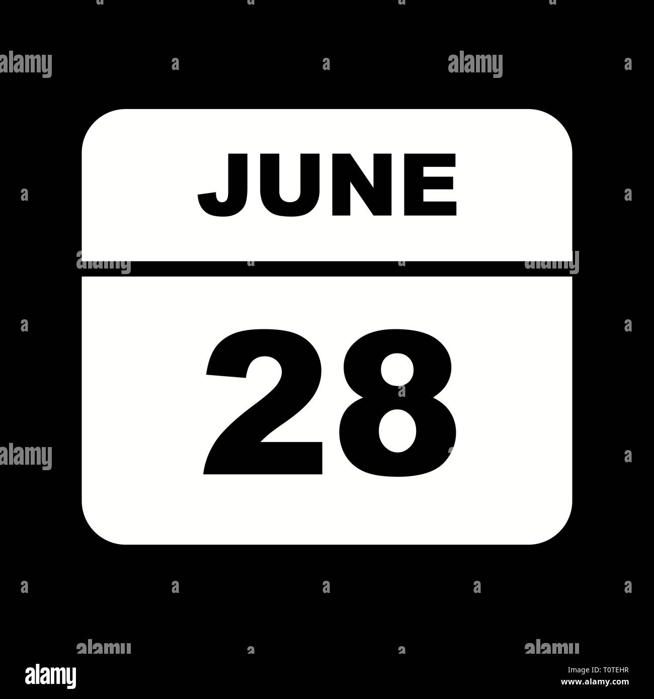 June 28th Date on a Single Day Calendar Stock Photo - Alamy