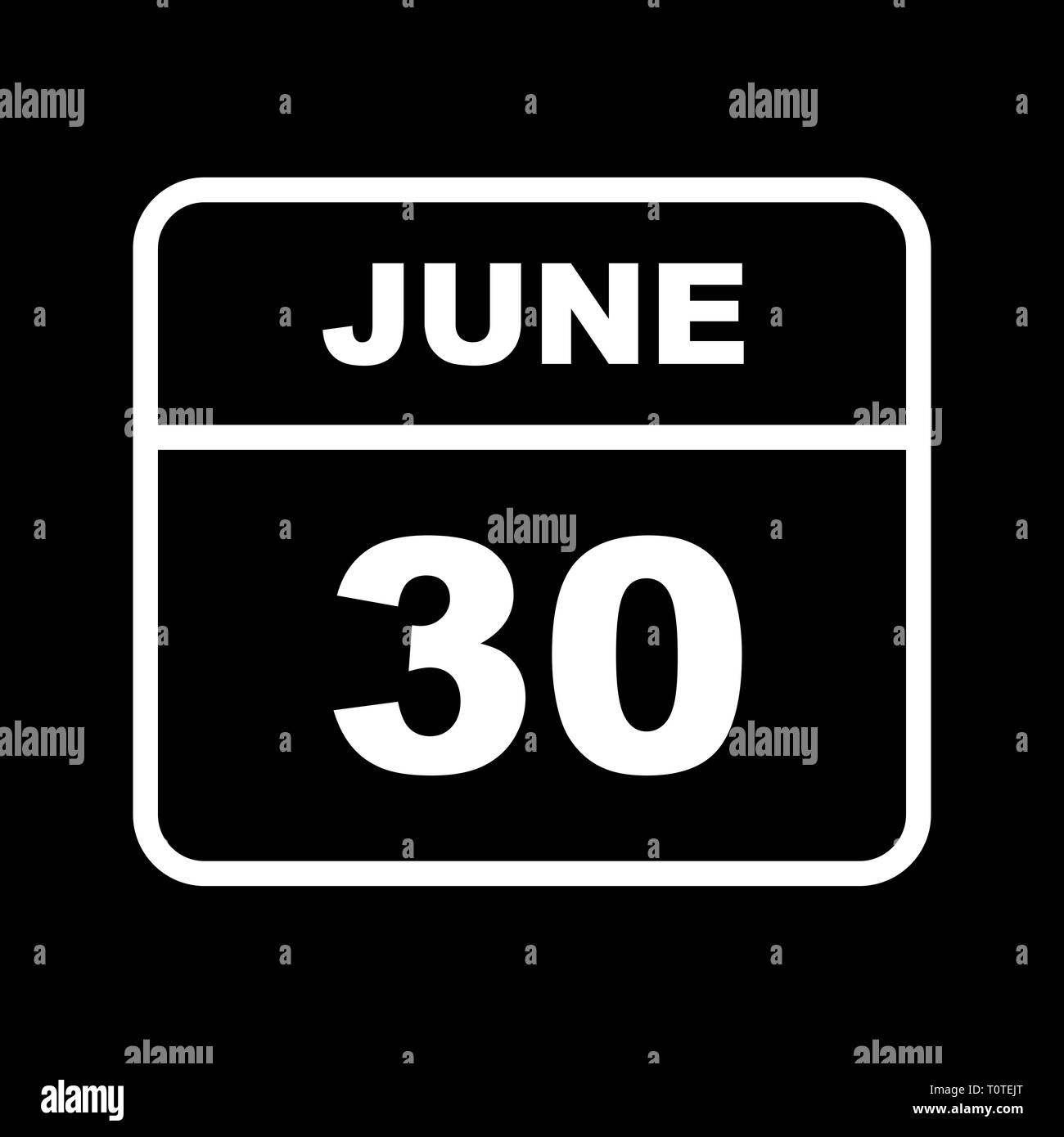 Calendar day 30 Black and White Stock Photos & Images - Alamy